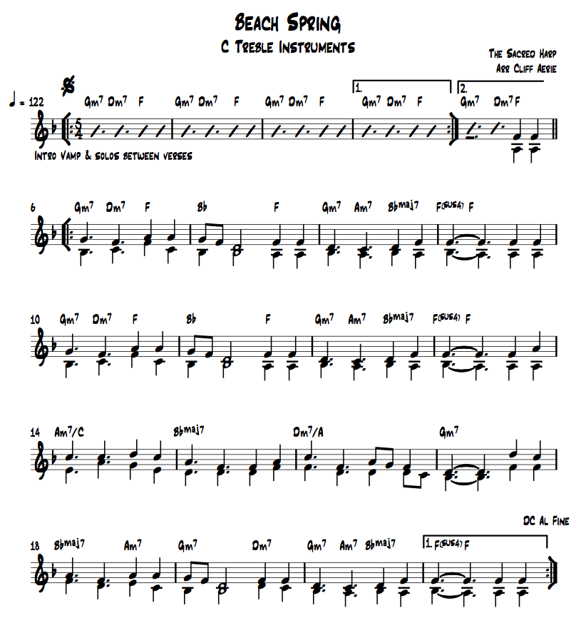Sample Arrangement – Worship Jazz