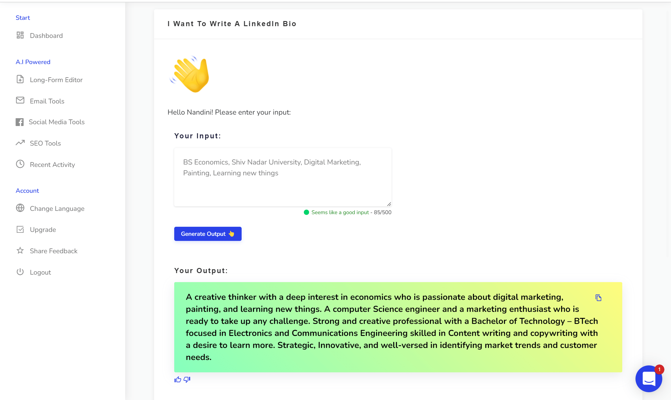 Free Instagram Bio Generator - Writecream