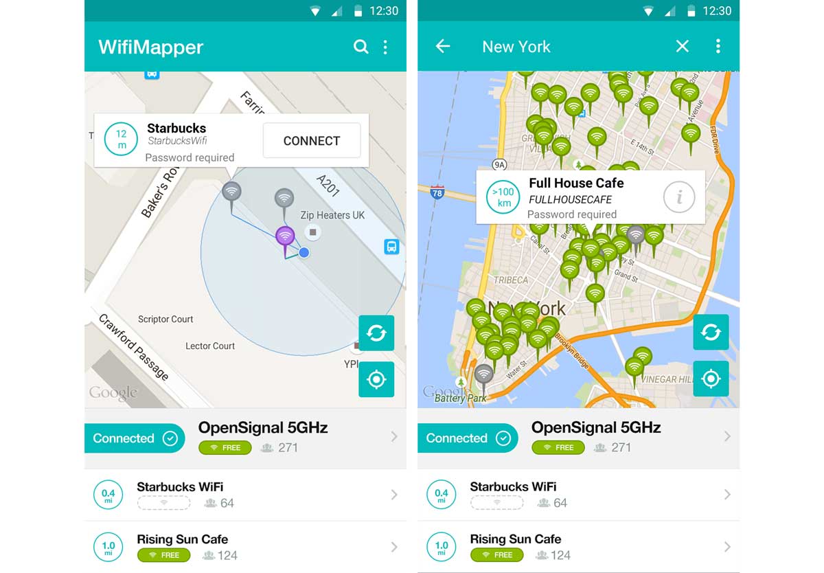 Wi-FiMapper sur Android avec 3 millions de Freespots