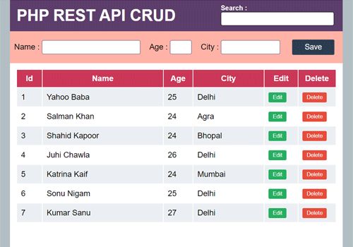 PHP REST API CRUD Application