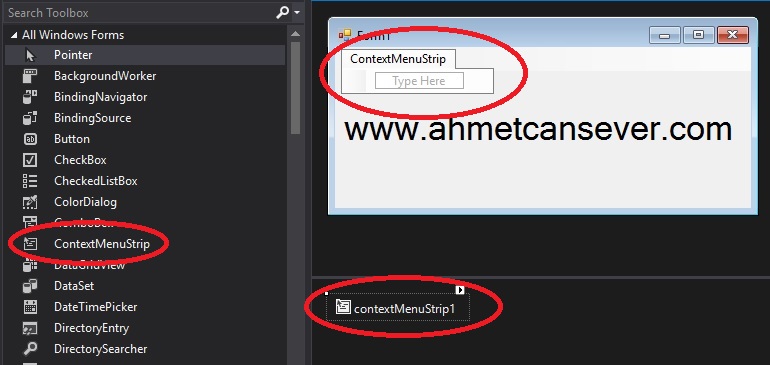 C# Fare Sağ Tuş Menüsü (ContextMenuStrip) Kullanımı ve Örneği – Web Tasarım & Programlama