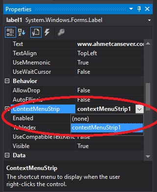 C# Fare Sağ Tuş Menüsü (ContextMenuStrip) Kullanımı ve Örneği – Web Tasarım & Programlama