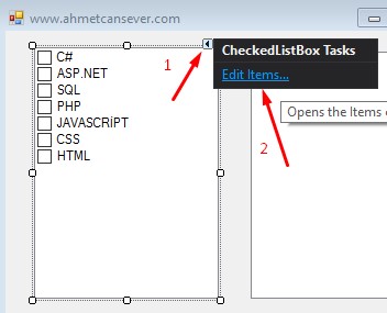 C# CheckedListbox Kontrolü Kullanımı – Web Tasarım & Programlama