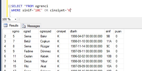 SQL Sorguları ve SQL Sorgu Örnekleri (100+ Adet) – Web Tasarım & Programlama