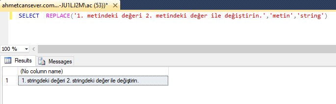 SQL String (Metinsel) Fonksiyonlar – Web Tasarım & Programlama