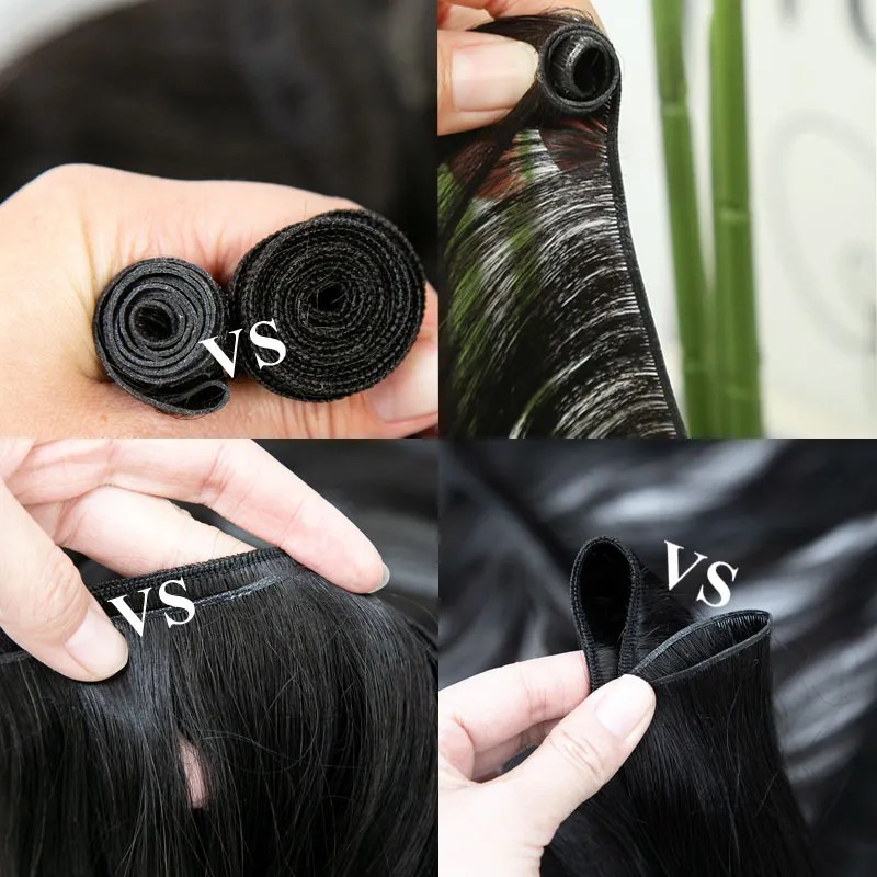 Ultra Thin Genius Weft Bundle Human Hair Extensions Light Yaki Ywigs