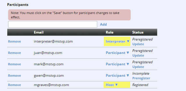 Create A Conference Assigning Roles - ZipDX