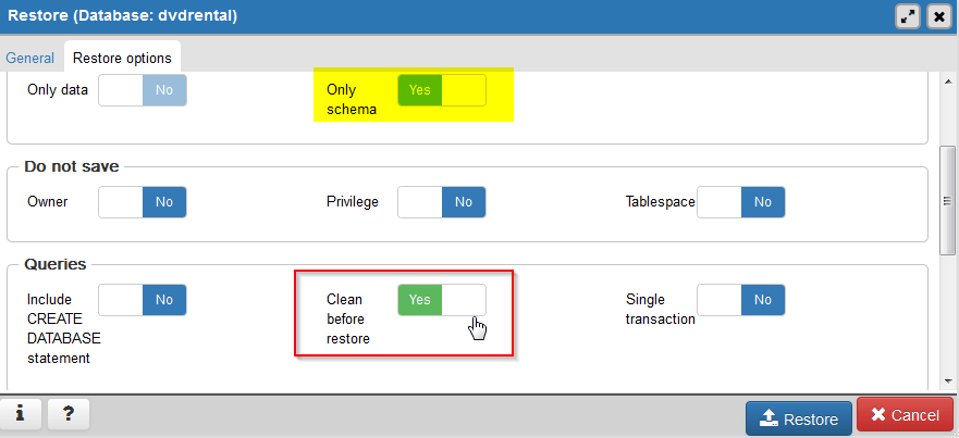 Restoring A Sql Database With Table Schema Only In Pgadmin X Postgresql