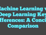 Machine Learning Vs Deep Learning Key Differences A Concise Comparison