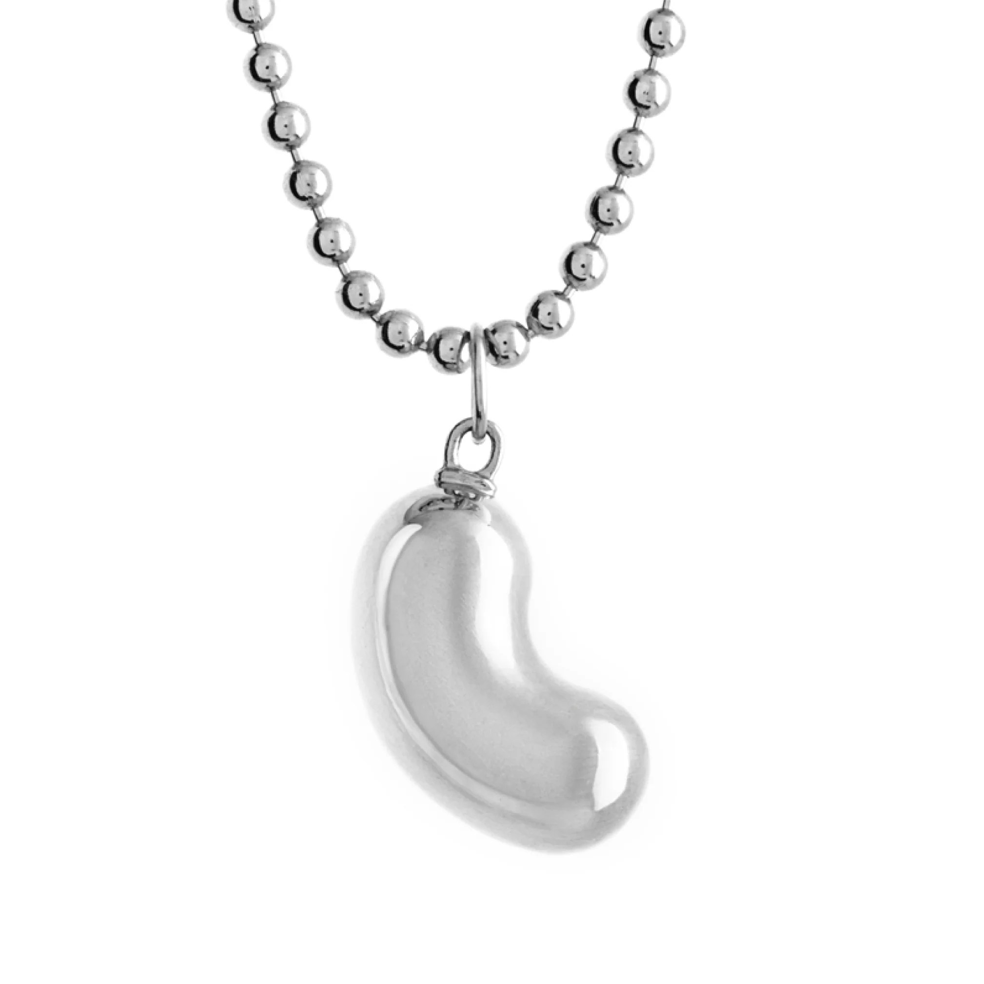 Purity Bean Pendant Rhodium Plated Silver Yoochi Jewelry Yoochi