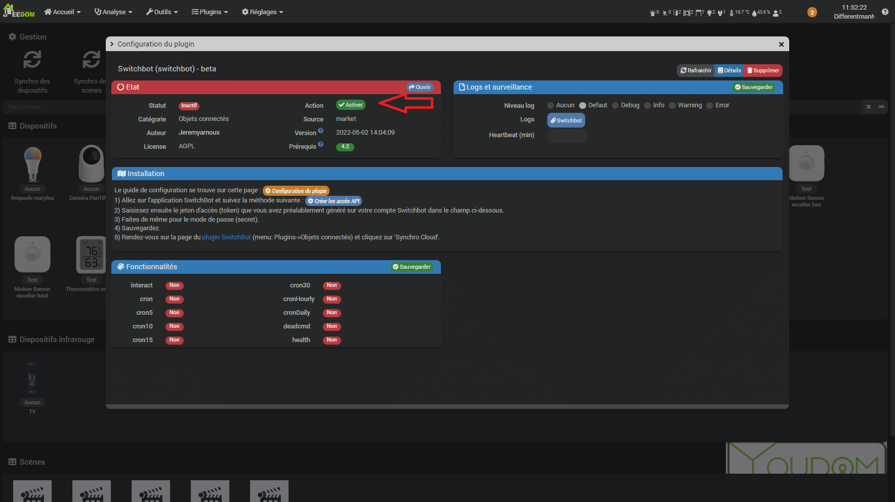 Plugin switchbot with Youdom - Youdom