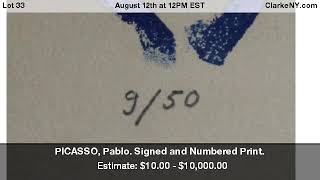 PICASSO, Pablo. Signed and Numbered Print.