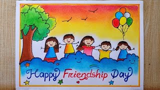 Friendship Day Drawing| International Friendship day poster drawing| Happy Friendship day drawing