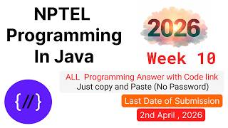 NPTEL Programming in Java Week 10🔥 All Programming Solutions + Code Link (2026)