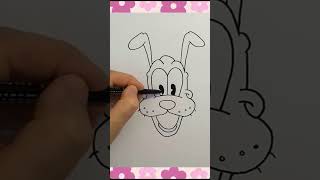 How to Draw Pluto Face from Mickey Mouse Learn to Draw #shorts #art #cute