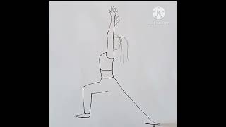 How to draw international yoga day drawing easy #shorts #yoga #girldrawing #drawing #easydrawing
