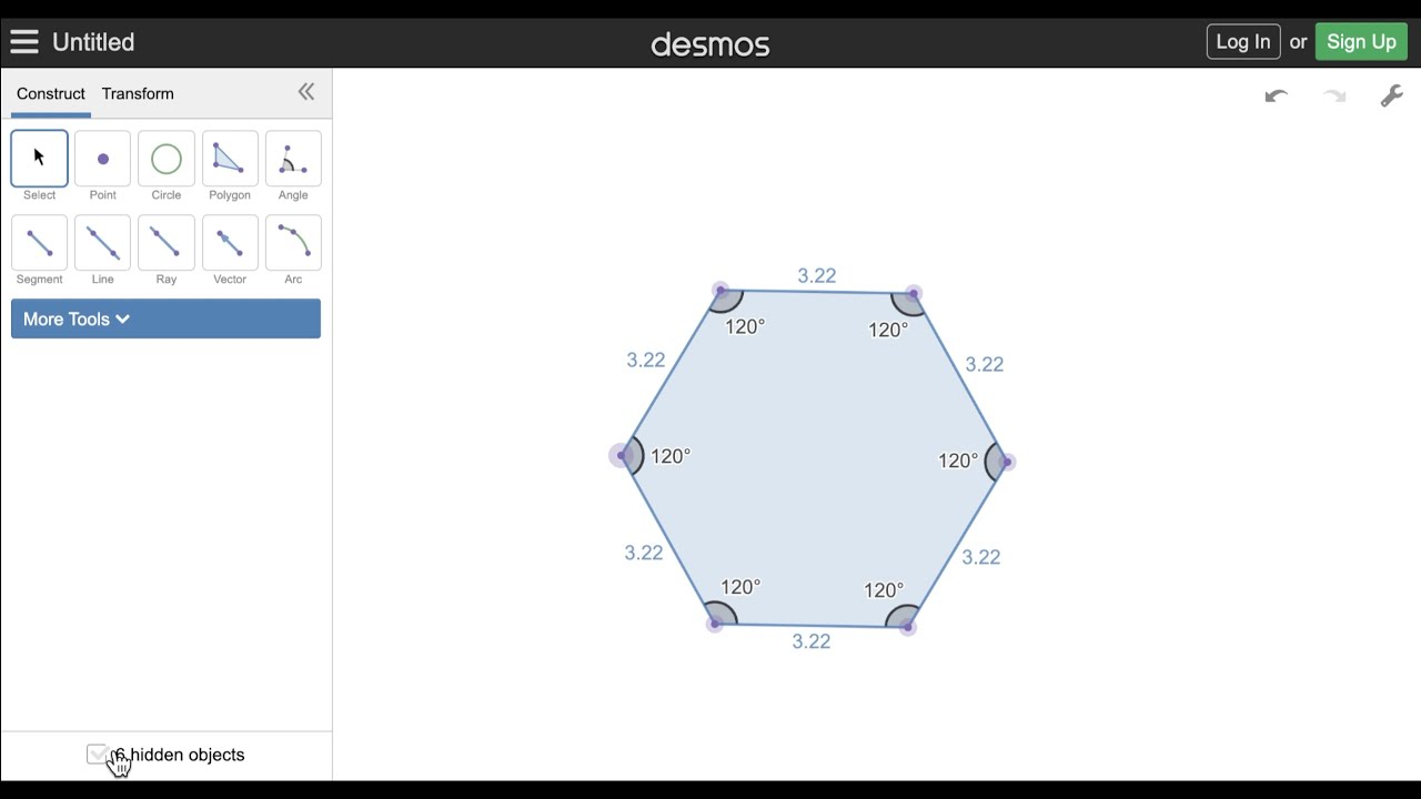Desmos Geometry Construction 3 Regular Hexagon Youtube