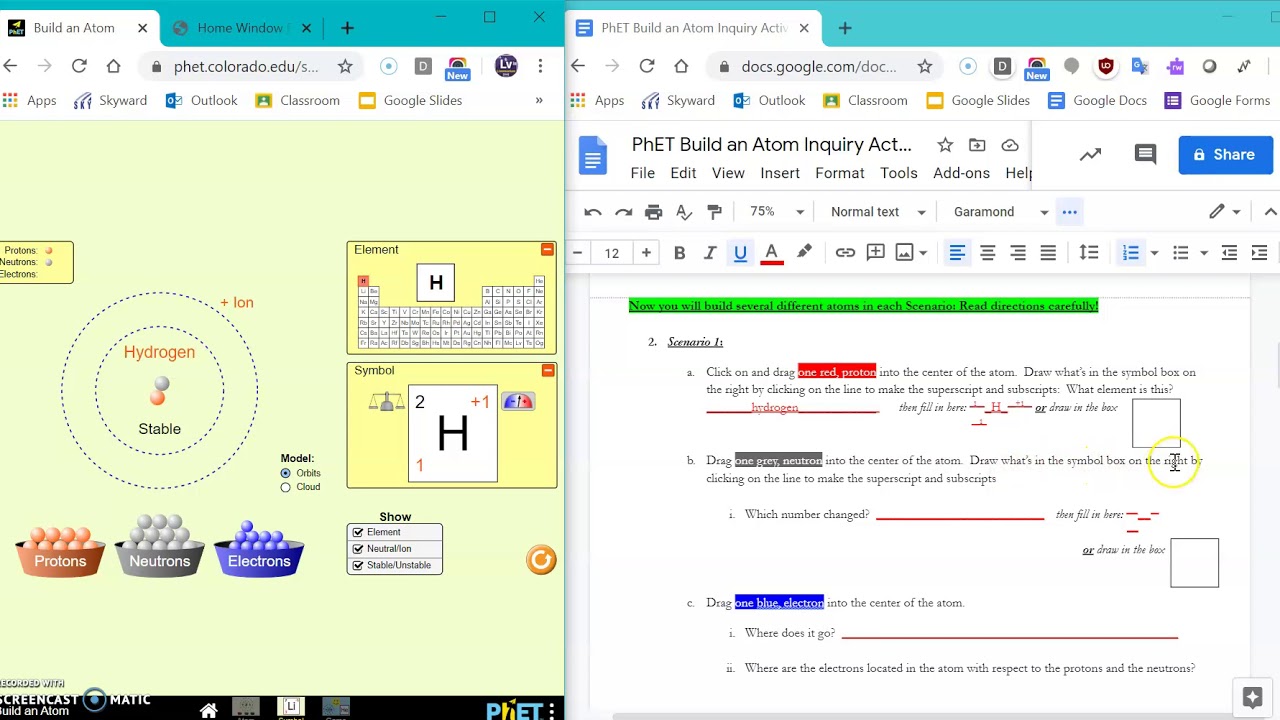 Phet Build An Atom Simulation Tutorial Youtube