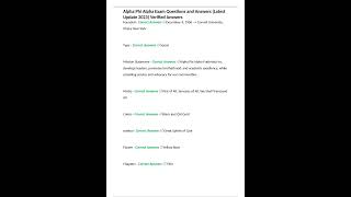 Alpha Phi Alpha Exam Questions and Answers Latest Update 2023 Verified Answers