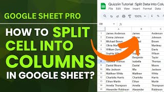 How to SPLIT cell into columns in Google Sheet?