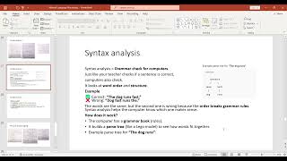 Syntax Analysis