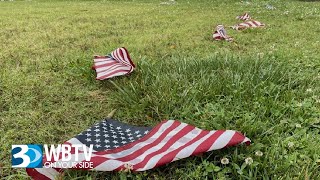 Dozens Of American Flags Vandalized At Veterans Flag Concourse In Salisbury