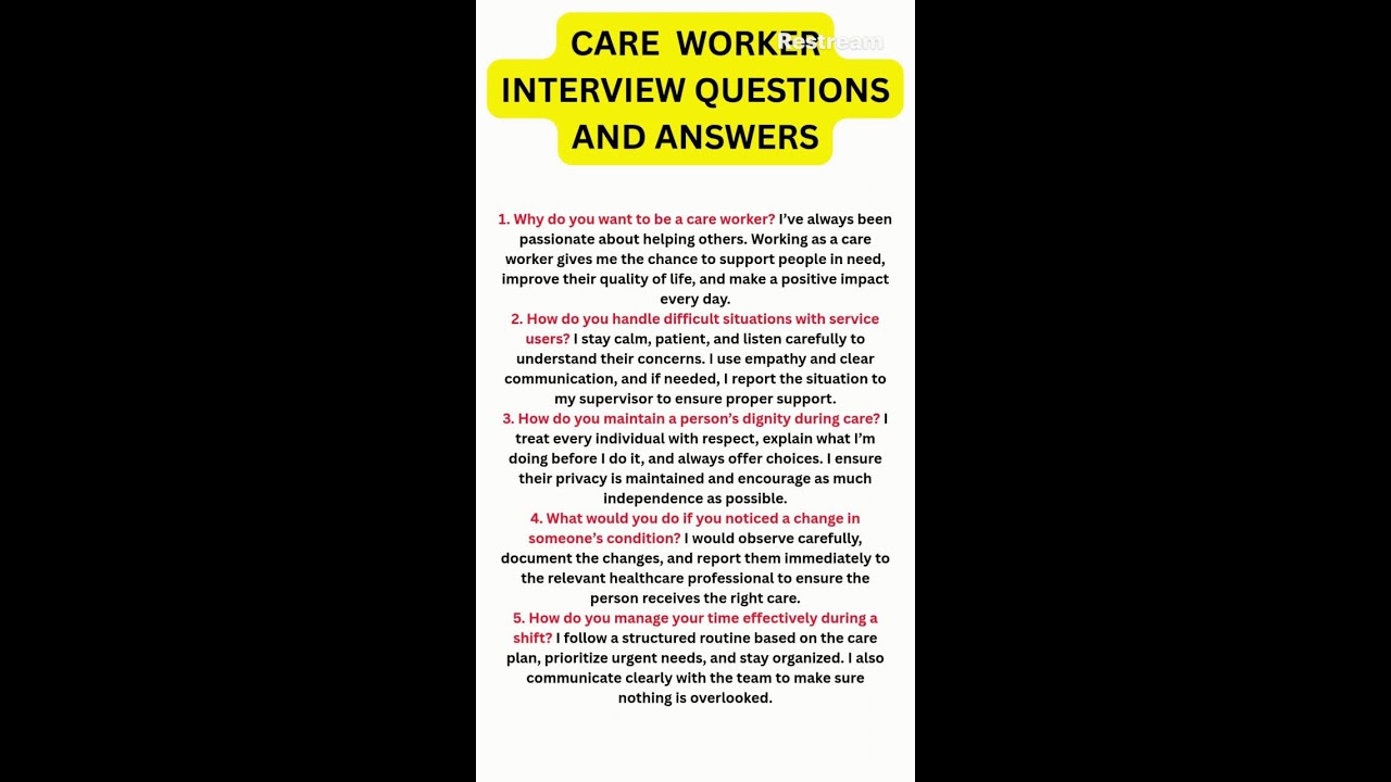 Care Worker Interview Questions And Answers Pass Your Interview Fast