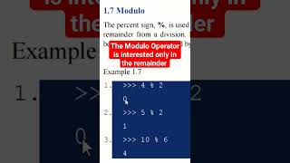 The python modulo operator #python #arithmeticoperators #arithmetic #arithmeticoperator