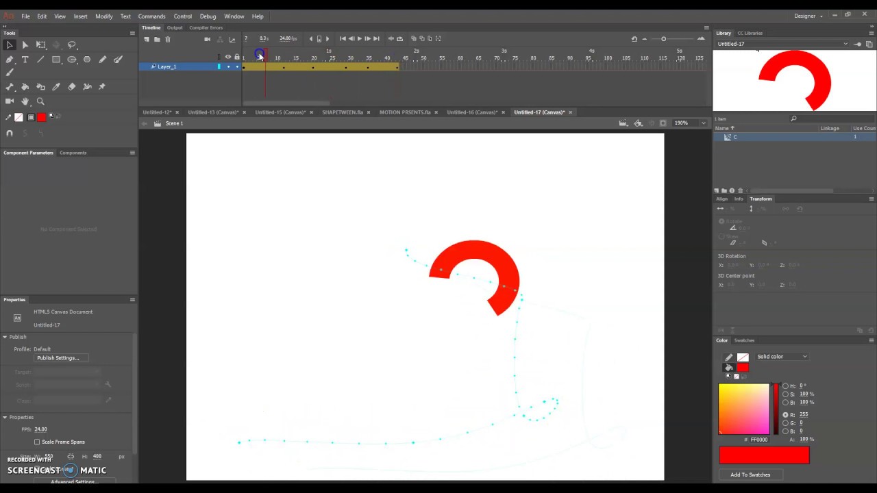 Adobe Animate Motion Tween Youtube