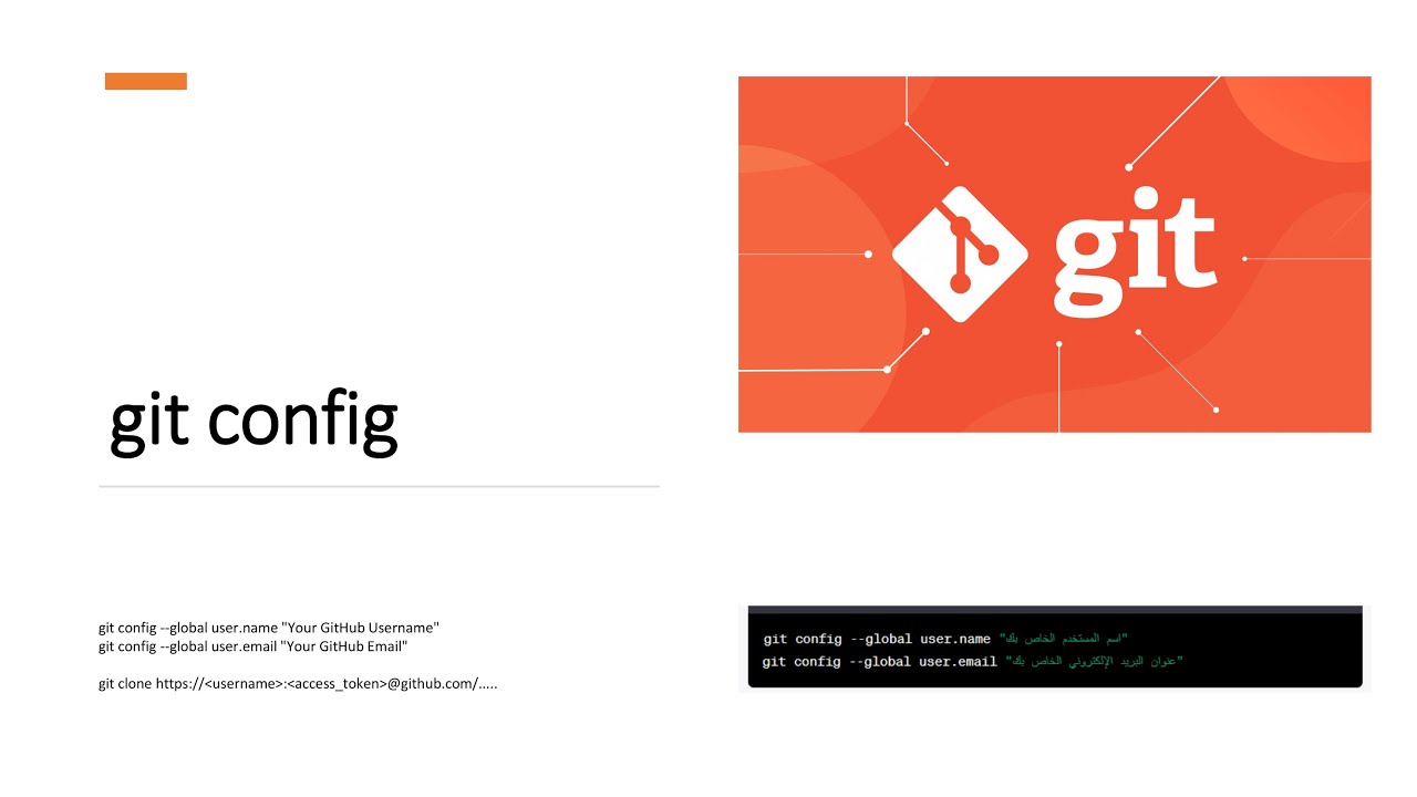 طريقة تسجيل دخول Github باستخدام Git شرح Git Config