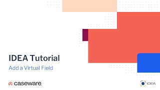 Add a Virtual Field | IDEA 12 Tutorial (EN)