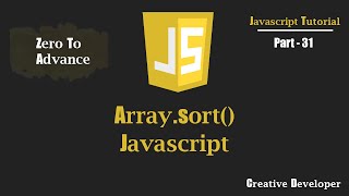 Array.sort(),  Array Object sort Javascript | Javascript Tutorial