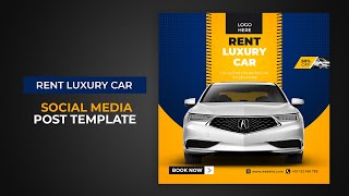 Modern car rental social media and instagram post template