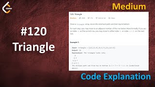Triangle | Live Coding with Explanation | Leetcode - 120
