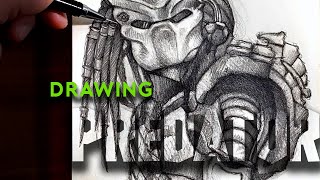 DRAWING PREDATOR WITH GRAPHITE TECHNIQUE | Timelapse. Speed Drawing.
