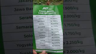 Price list J&T Cargo