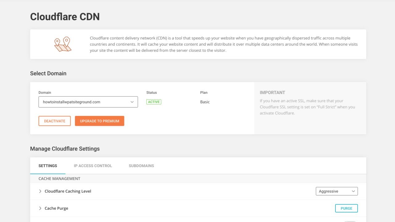 Siteground Wordpress Free Cdn Setup With Cloudflare Youtube
