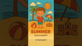 Fun in the Sun! Summer Beach Coloring Page for Kids | Free Printable #colorcuddletv #coloringforkids