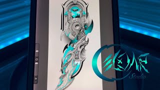 Designing a Cyberpunk/Steampunk Tattoo Sleeve 