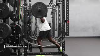 BB Split Squat + Knee Drive