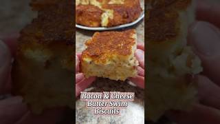 Bacon & Cheese Butter Swim Biscuits #recipe #easyrecipe #biscuits #butter