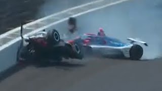Katherine Legge HORRIFIC AIRBORNE CRASH in 2023 Indy 500 Practice