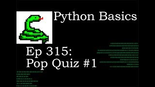 Python Basics Pop Quiz #1