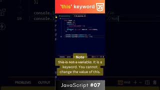 #07 | This keyword | JavaScript Interview Questions | #shorts #javascript #js #javascriptinterview
