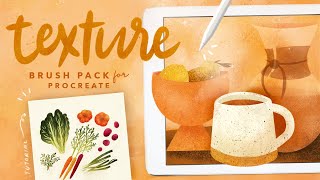 let’s draw with the texture brush pack! (procreate brush swatches + illustration tutorial)