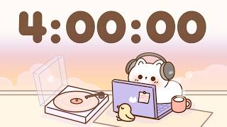 4 Hour Timer 🐱 4 Hr Study Timer for Classroom Focus