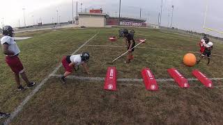 Defensive Line Drills: Side Shuffle Bags