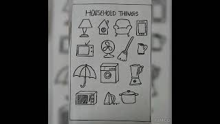 How to draw HOUSEHOLD THINGS