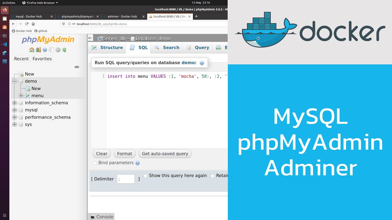การ Run Mysql Phpmyadmin และ Adminer ด วย Docker และ Docker Compose