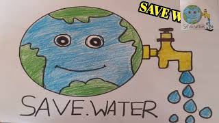 WORLD WATER DAY DRAWING || Save water Save earth drawing || Save water Save life Easy drawing